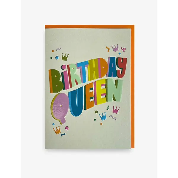 RASPBERRY BLOSSOM Birthday Queen' Greetings Card 18cm X 13cm - One-color