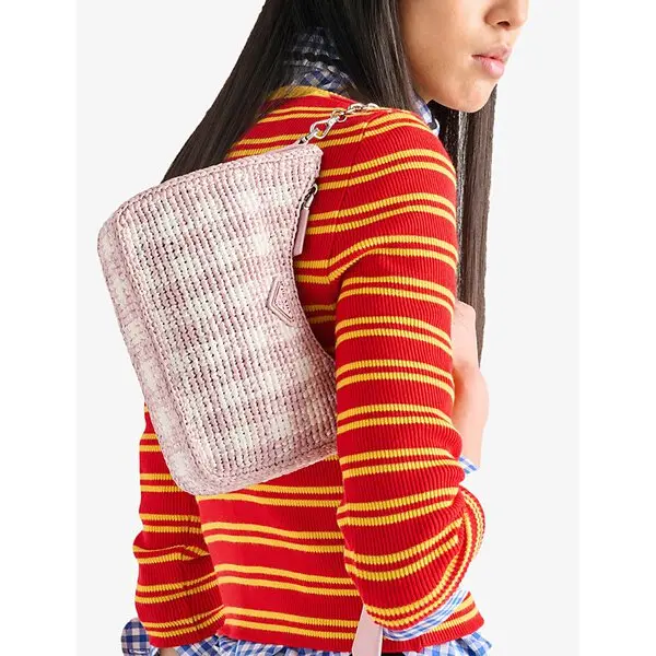 Prada Re-edition 2005 Mini Crochet Shoulder Bag