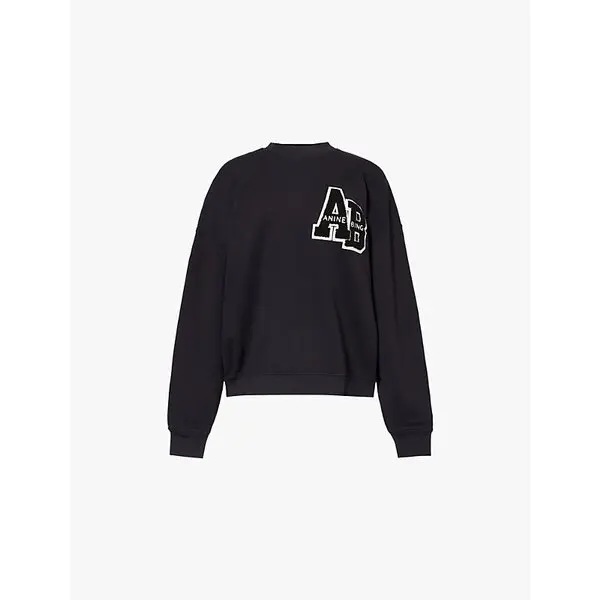ANINE BING Miles Oversized Cotton-jersey Sweatshirt - Black