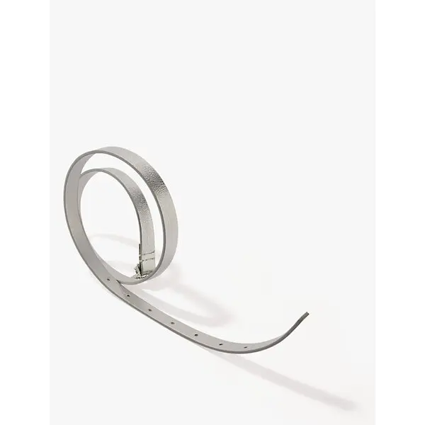 Maje Clover Buckle Leather Belt - Noir / Gris