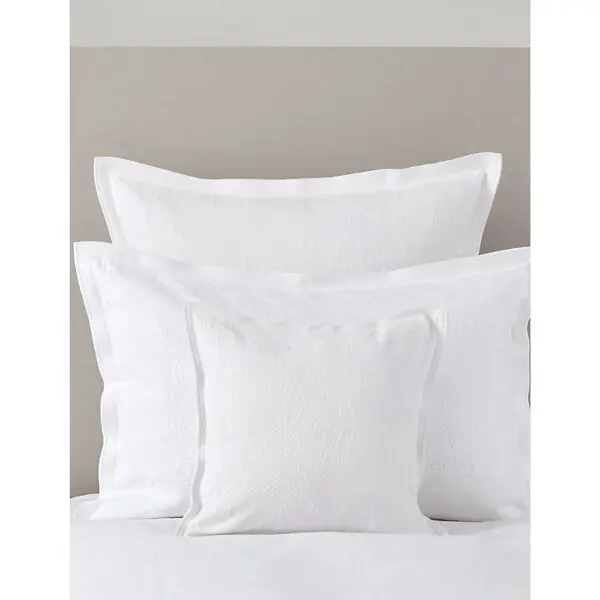 THE WHITE COMPANY Vintage Etienne Small Square Cushion Cover 40cm X 40cm - White