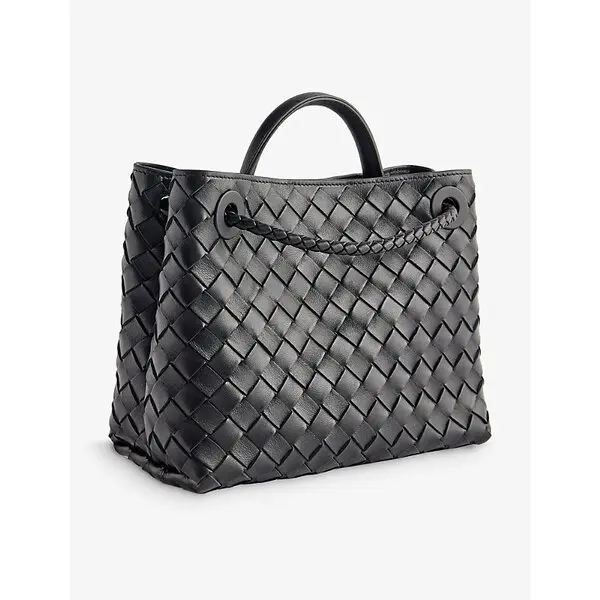 Bottega Veneta Andiamo Leather Tote Bag - Black-m Brass-black