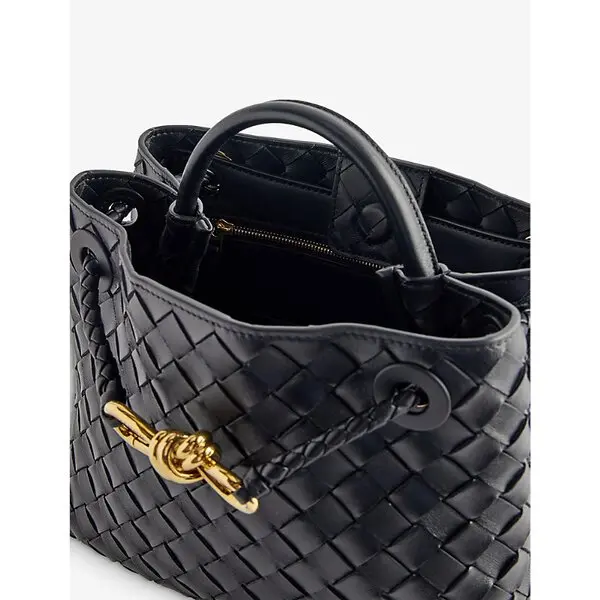 Bottega Veneta Andiamo Leather Tote Bag - Black-m Brass-black