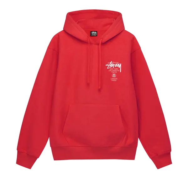 StÜssy World Tour Hoodie - Red