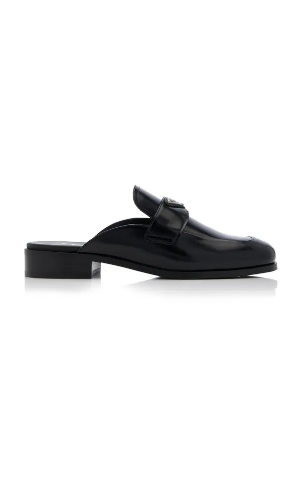 Prada Leather Mules - Black