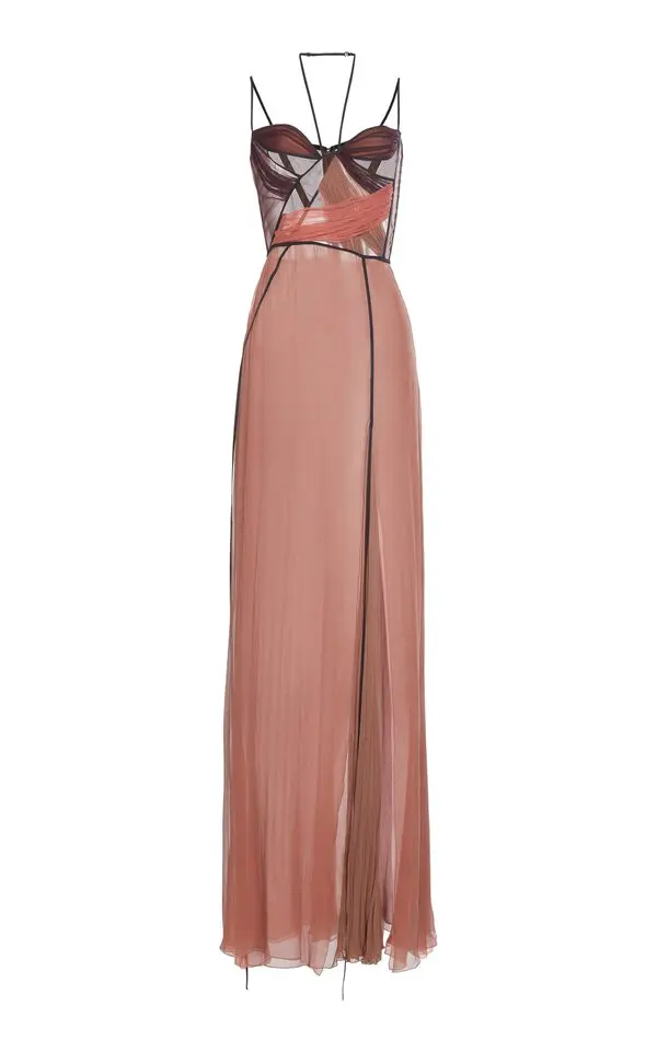 NENSI DOJAKA Mae Draped Silk Gown
