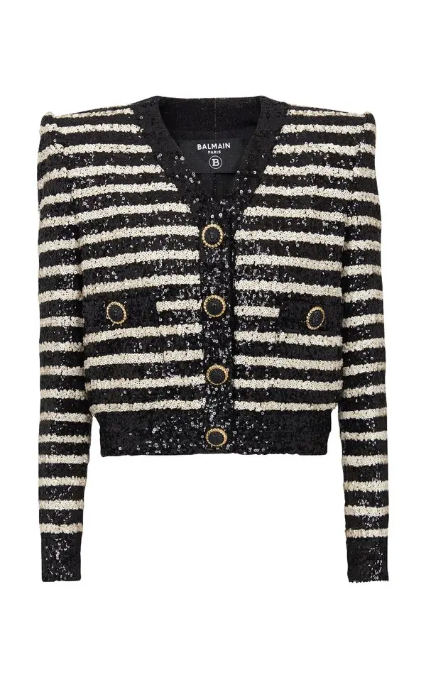 Balmain Sequined Knit Jacket