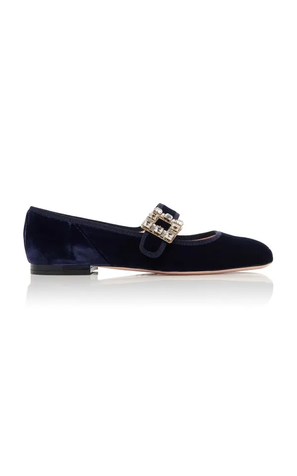 ROGER VIVIER Tres Vivier Velvet Flats