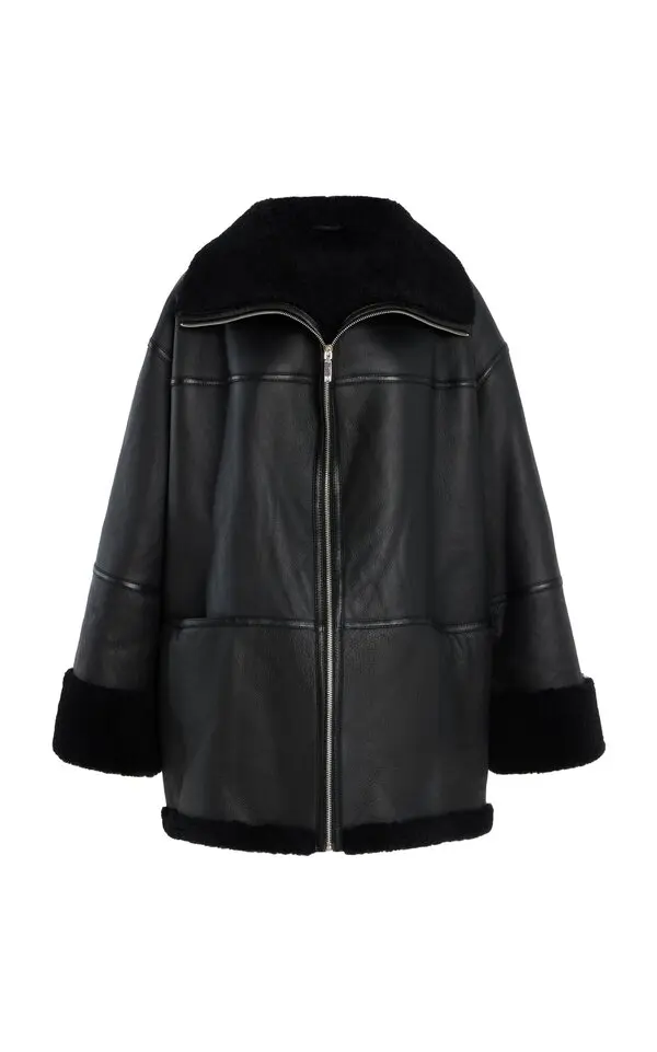 TOTEME Menfi Oversized Shearling Coat