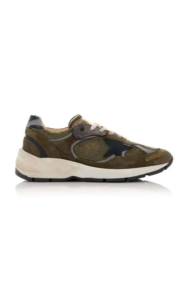 GOLDEN GOOSE Running Dad Suede Sneakers - Olive