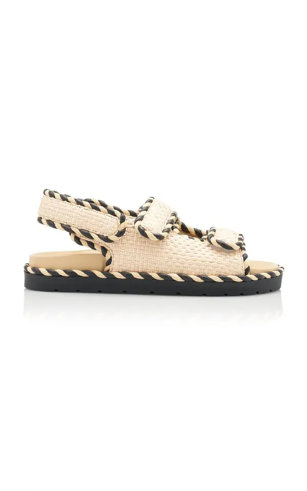 Bottega Veneta Jack Raffia Slingback Sandals