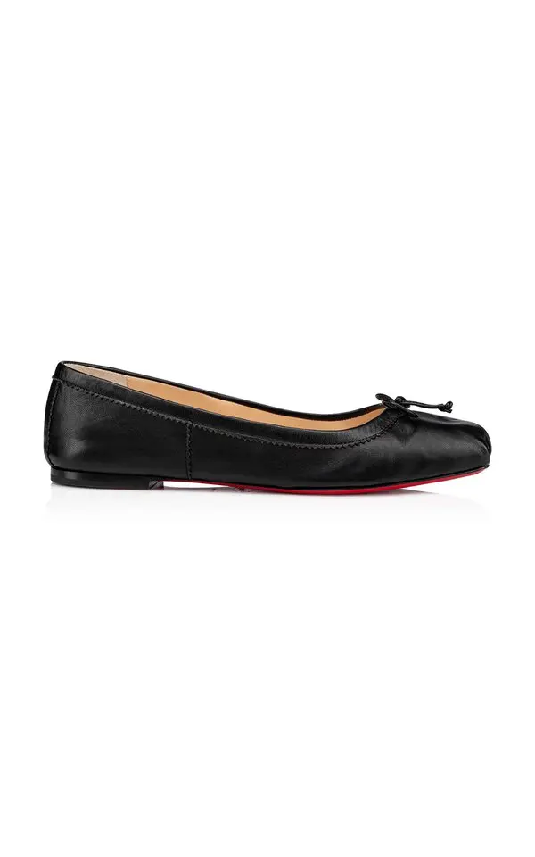 CHRISTIAN LOUBOUTIN Mamadrague Nappa Leather Ballet Flats - Black