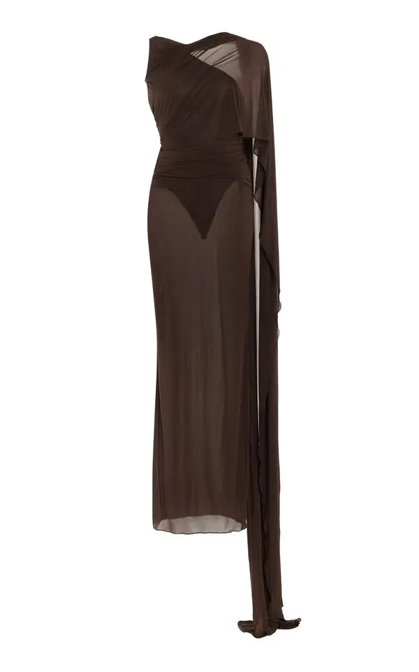 Attico Ruched Maxi Dress