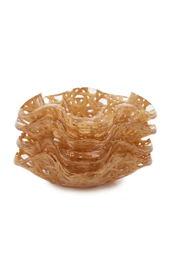 MODA DOMUS Set-of-four Wicker Dessert Bowls - Neutral