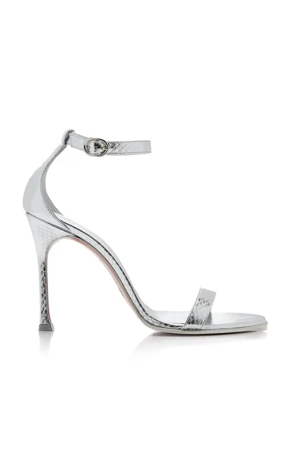 Amina Muaddi Exclusive Kim Snakeskin Sandals
