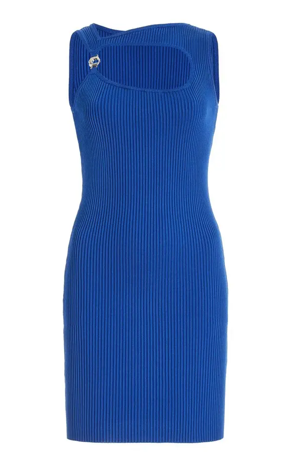 Coperni Cutout Ribbed-knit Mini Dress