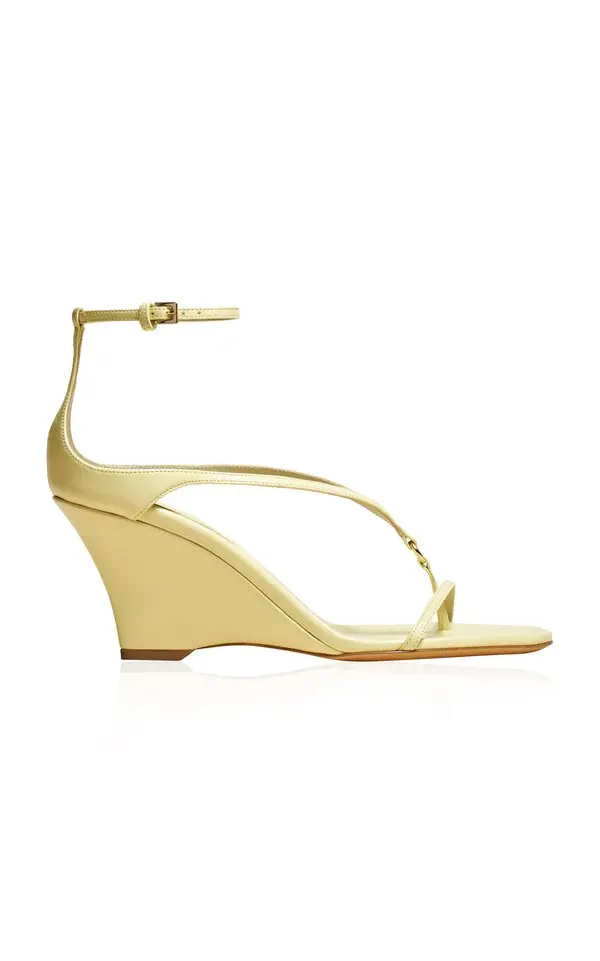 Khaite Marion Leather Wedge Sandals