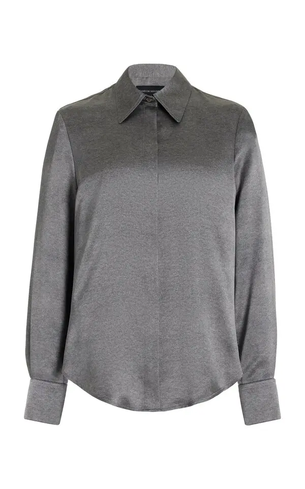 Brandon Maxwell Spence Silk Button-down Shirt