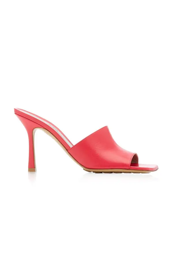 Bottega Veneta Stretch Leather Slide Sandals - Red