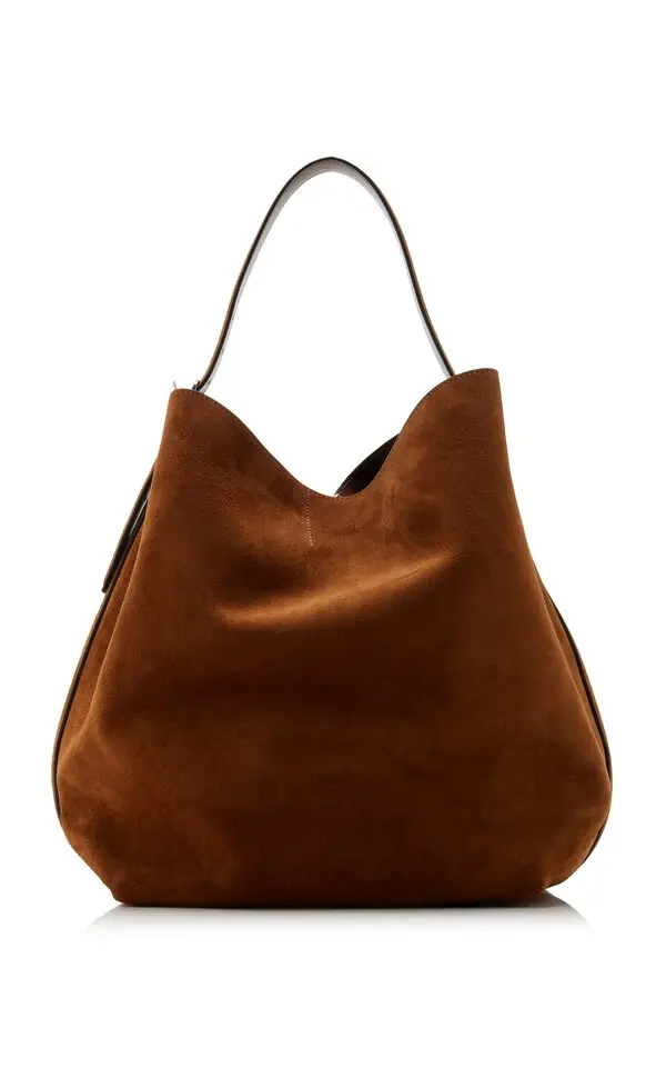 TOTEME Belted Suede Tote Bag - Brown