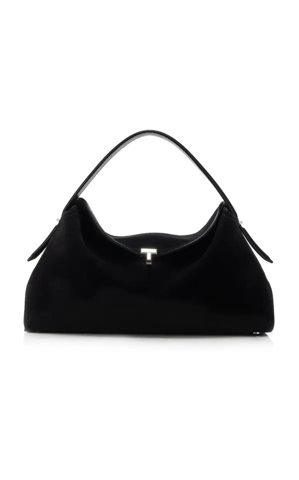 TOTEME T-lock Suede Top Handle Bag - Black