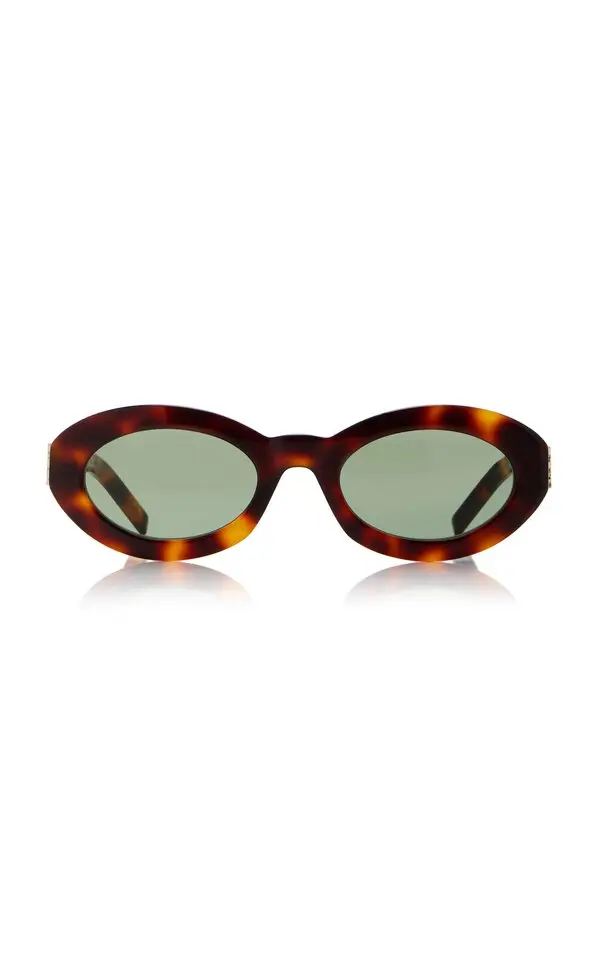 Saint Laurent Round-frame Acetate Sunglasses - Brown