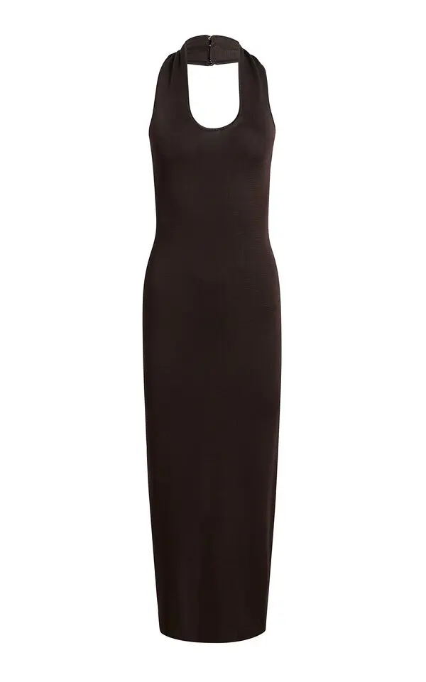 Khaite Coraline Knit Halter Maxi Dress