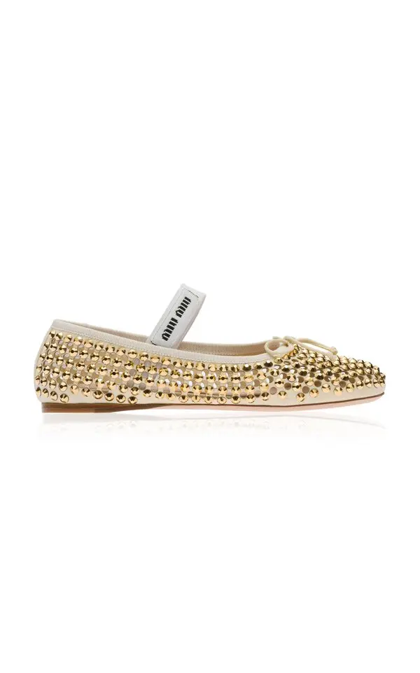 Miu Miu Crystal-embellished Ballerina Flats