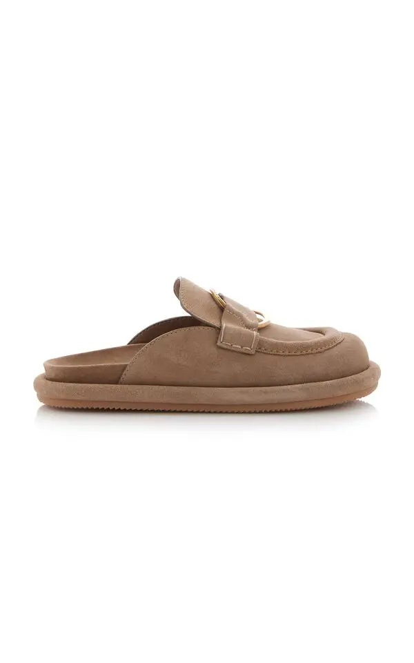 Moncler Bell Suede Mules - Tan