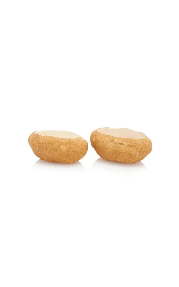 MODA DOMUS Set-of-two Ceramic Potato Bowls - Neutral