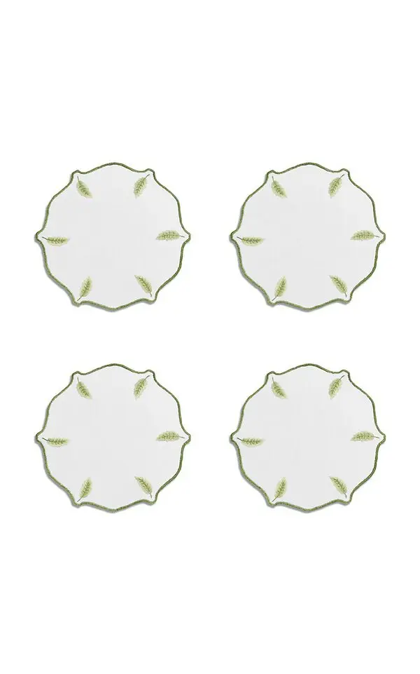 Tiffany & Co. Set-of-four Wisteria Embroidered Linen Coasters - Multi
