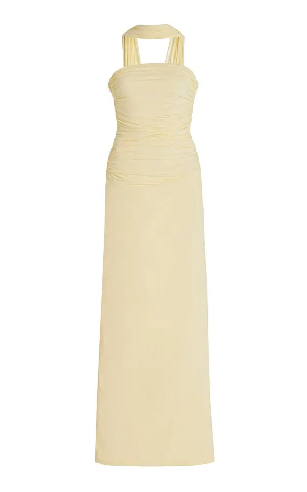 MAYGEL CORONEL Mulett Ruched Jersey Maxi Dress