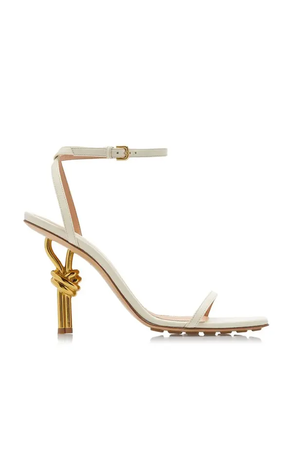 Bottega Veneta Knot Leather Heeled Sandals