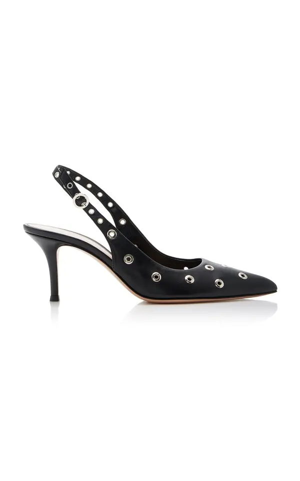 GIANVITO ROSSI Studded Leather Slingback Pumps