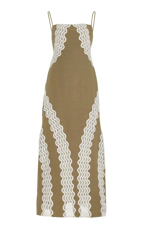Significant Other Eleni Embroidered Cotton Maxi Dress