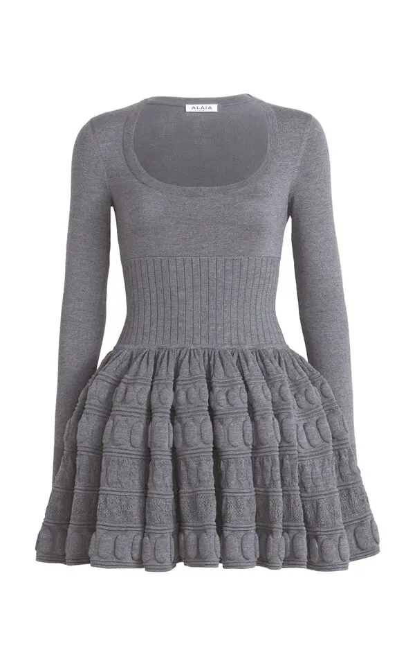 Alaïa Knit Wool-blend Mini Dress