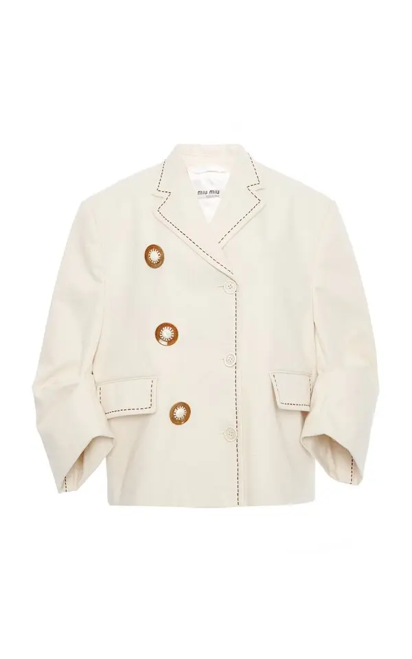 Miu Miu Embroidered Cady Jacket - Neutral