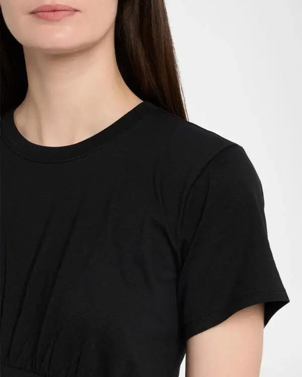 FRAME Short-sleeve Gathered Maxi Dress - Black
