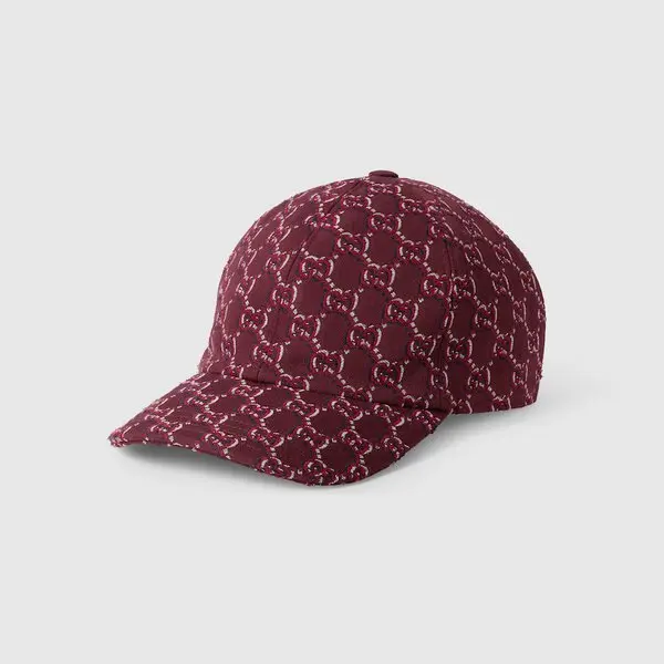Gucci Baseball Hat With Gg Shadow Original Gg Fabric - Red  display picture 2
