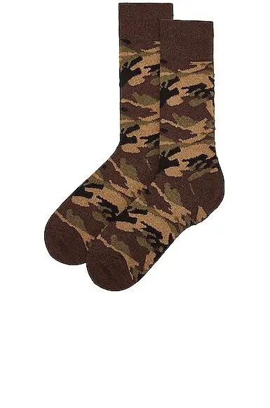 BEAMS Melange Camo Crew Socks