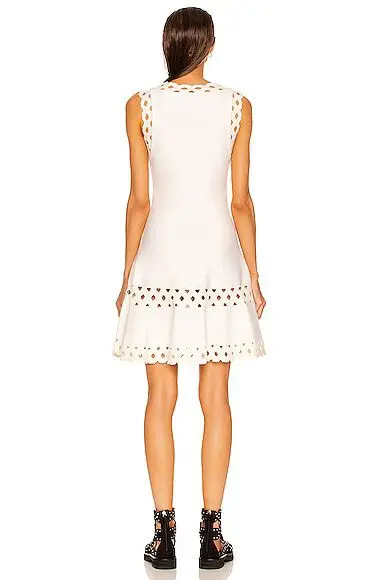 ALAÃA Alaïa Sleeveless Lattice Trim Knit Dress