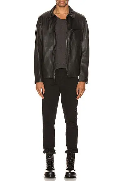 SCHOTT Collar Lamb Leather Jacket