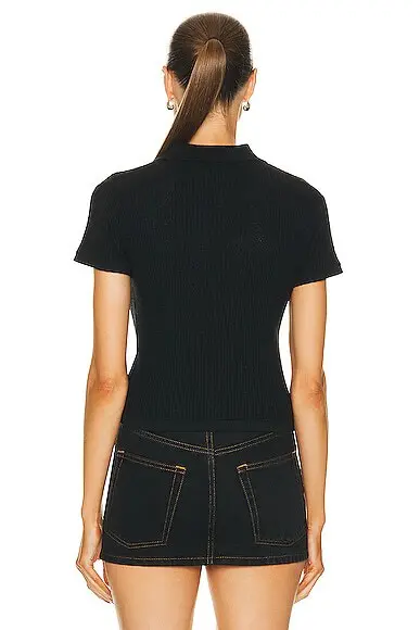 Guest In Residence Shrunken Cashmere Polo Top - Black