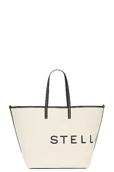 Stella McCartney Salt And Pepper Canvas Tote Bag