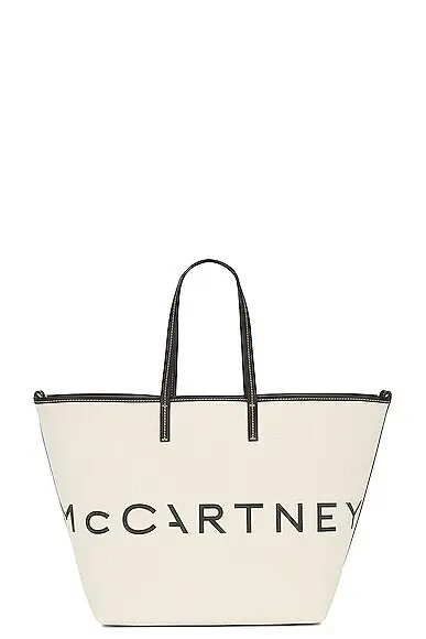 Stella McCartney Salt And Pepper Canvas Tote Bag