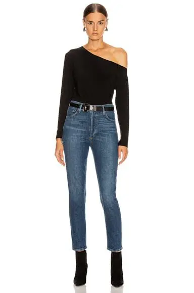 Norma Kamali Long Sleeve Drop Shoulder Top