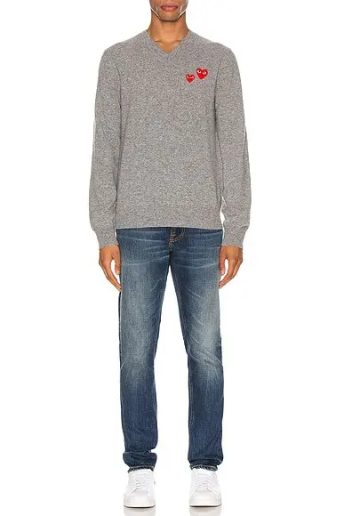Play Comme Des Garcon Multi Heart Pullover Sweater