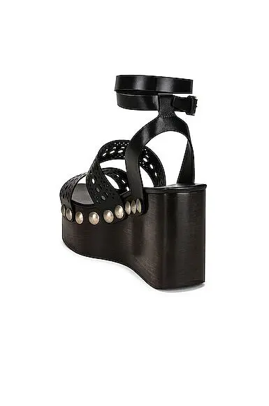 Alaïa Vienne Wooden Ankle Strap Wedges