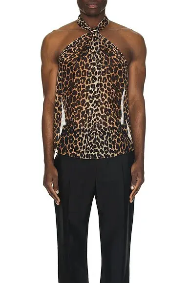 Saint Laurent Print Marcel Cravate Top
