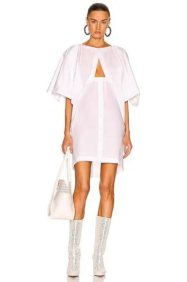 Alaïa Sleeveless Hooded Dress - Blanc